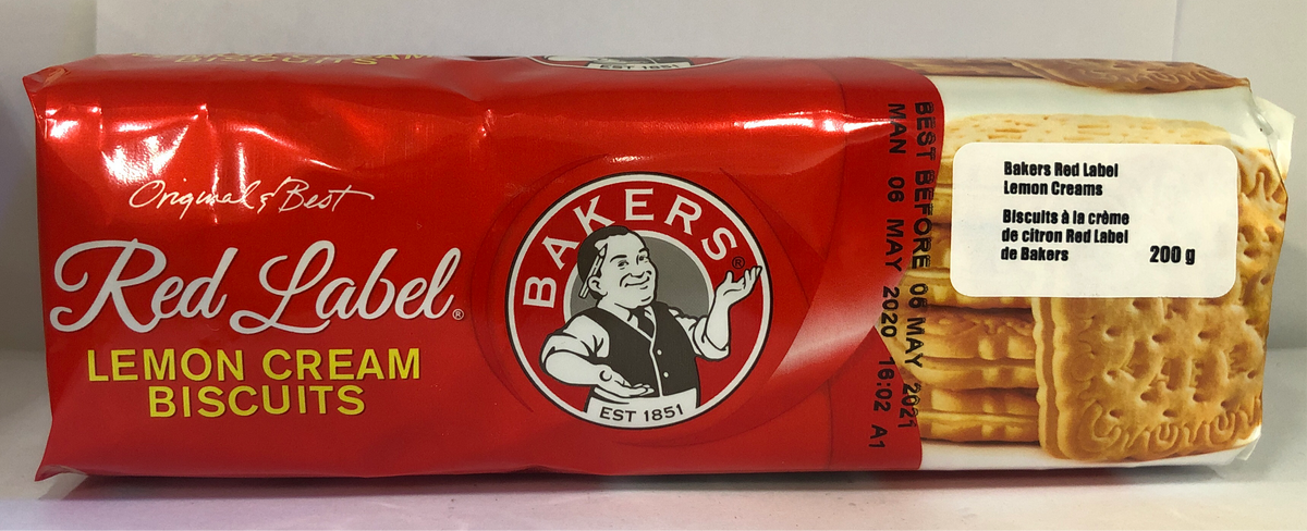 Bakers Red Label Lemon Cream Biscuits 200 gms – Trupti Enterprises Inc